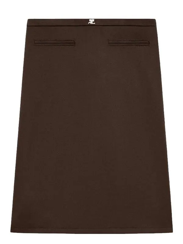 COURREGES Midi Skirt With Logo - Brown