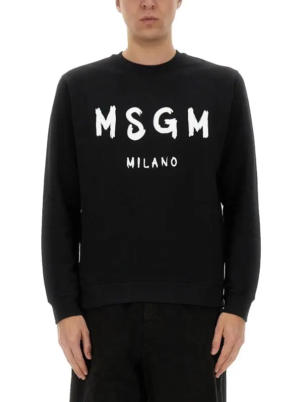 MSGM Cotton Sweatshirt - Black