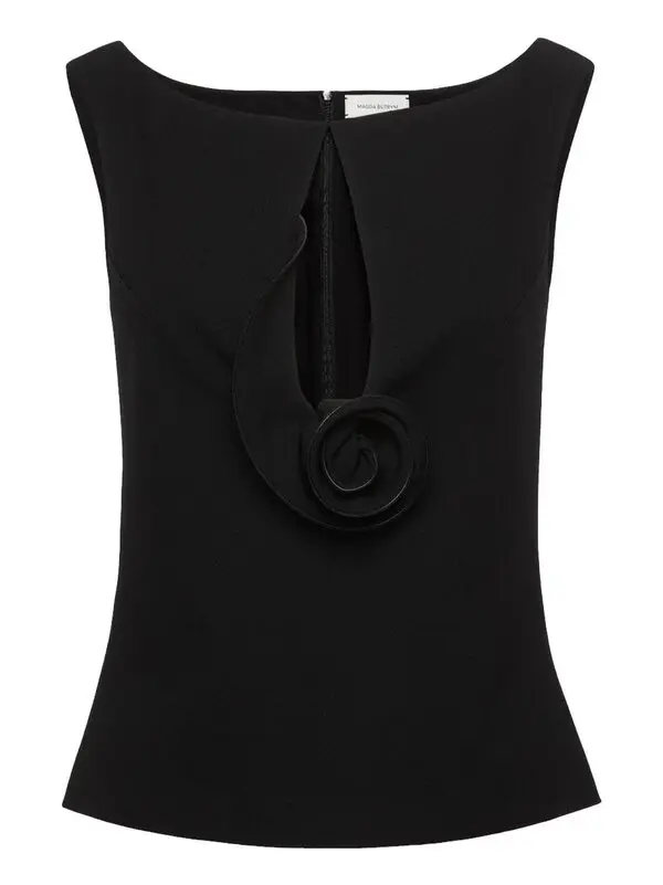 Magda Butrym Flower Detail Top - Black