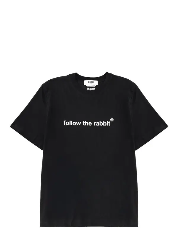 MSGM Follow The Rabbit' T Shirt - Black