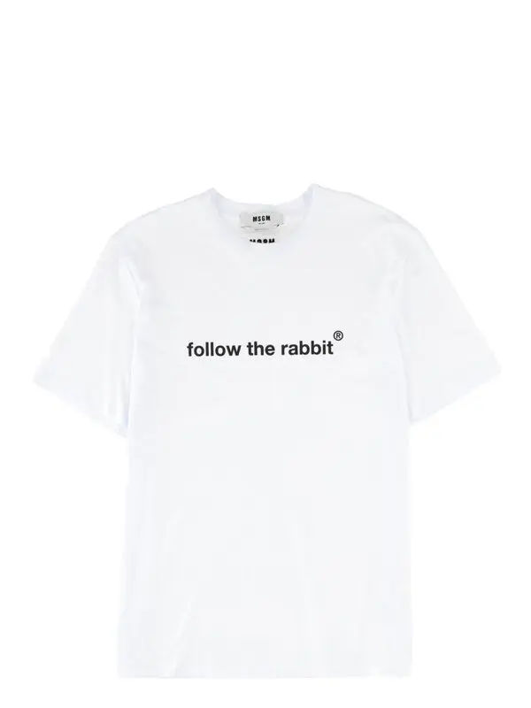 MSGM Follow The Rabbit' T Shirt - White