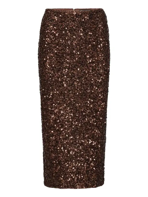 Remain Birger Christensen Sequin-embellished Midi Skirt - Brown