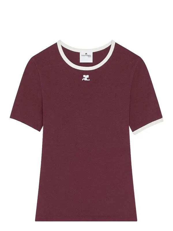 COURREGES Signature Contrast T-shirt - Bordeaux