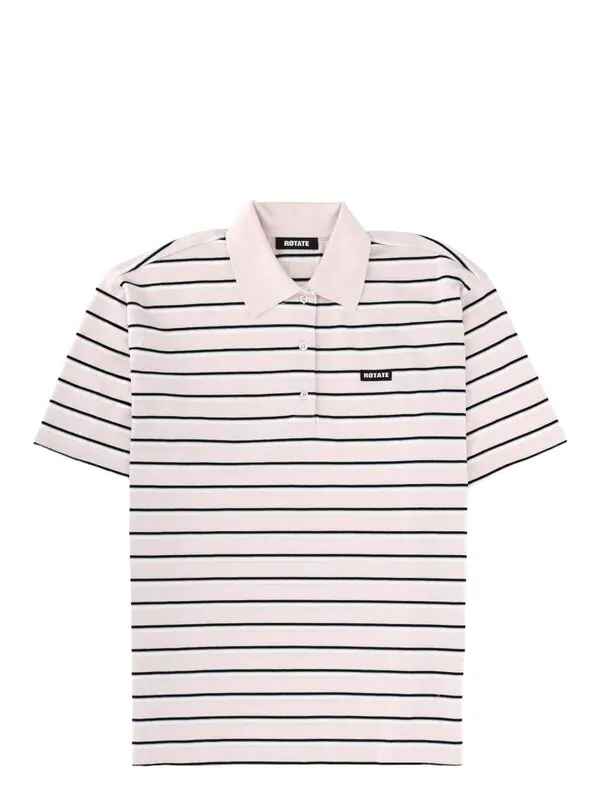 Remain Birger Christensen Striped Polo Shirt With Logo - Pink