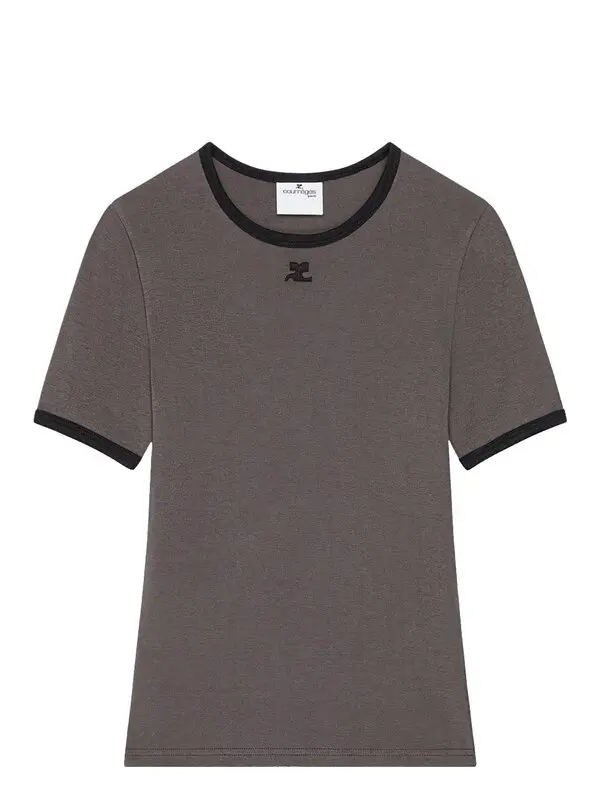 COURREGES Signature Contrast T-shirt - Grey
