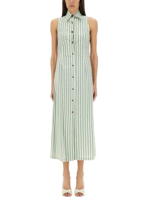 ALYSI Stripe Chemisier Dress - Green