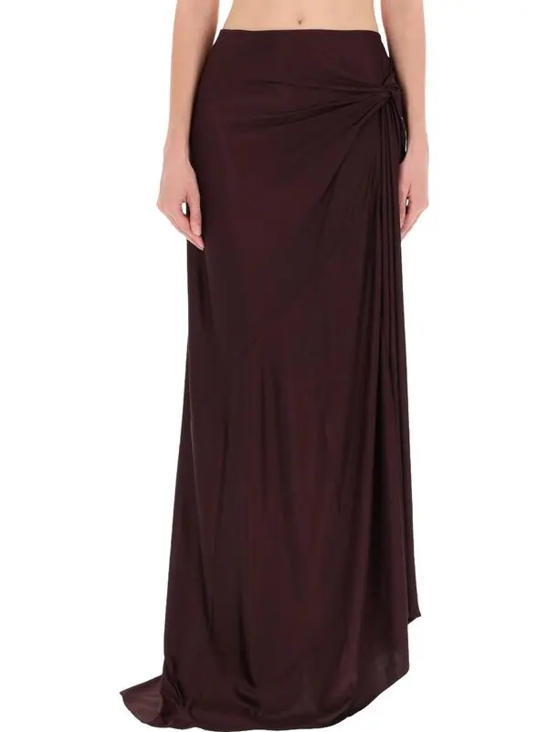 Dries Van Noten Long 'humila' Skirt - Bordeaux