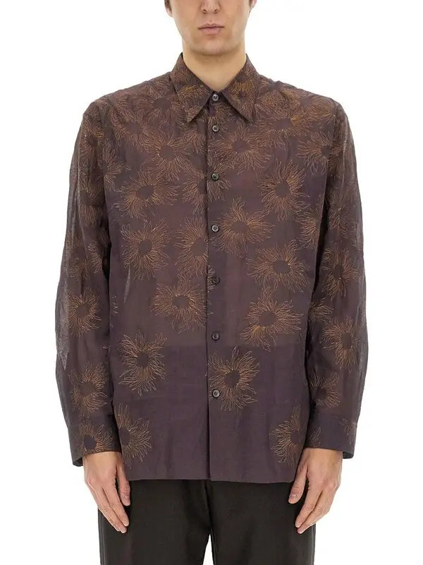 Dries Van Noten Printed Shirt - Bordeaux