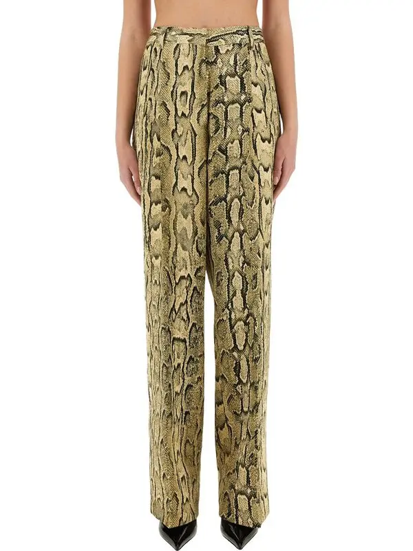 Dries Van Noten Jacquard Wide Leg Pants - Animalier