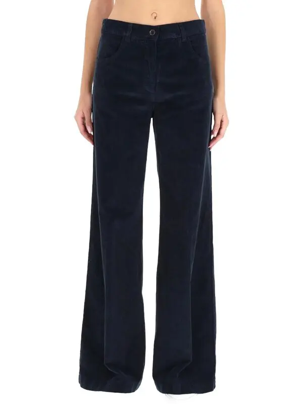 Aspesi Relaxed Fit Velvet Pants - Blue
