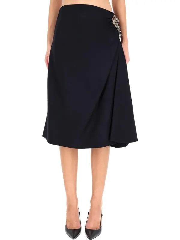 Dries Van Noten Midi Sovora Skirt - Blue