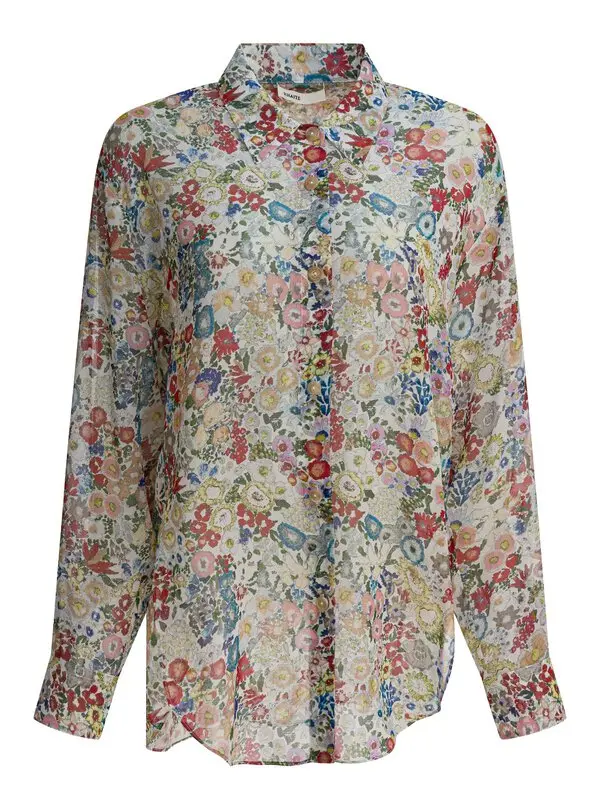 Khaite Floral Silk Shirt - White