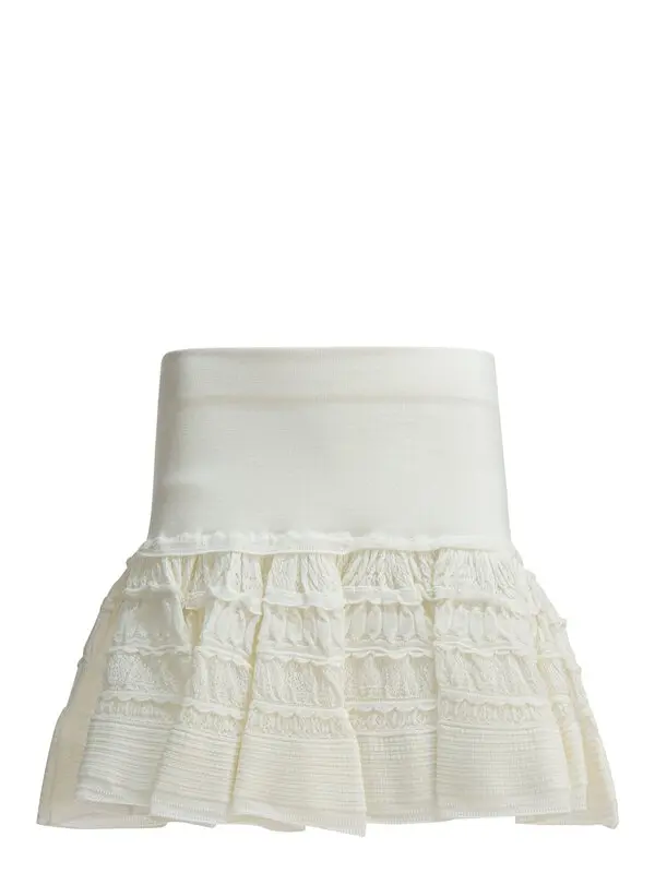 Alaïa Ruffle Mini Skirt - White