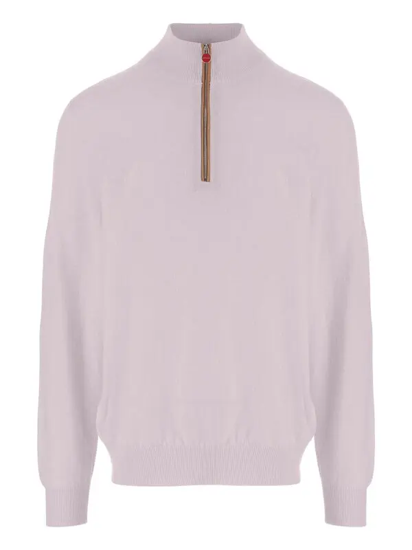 Kiton Cashmere Half Zip Sweater - Lilac