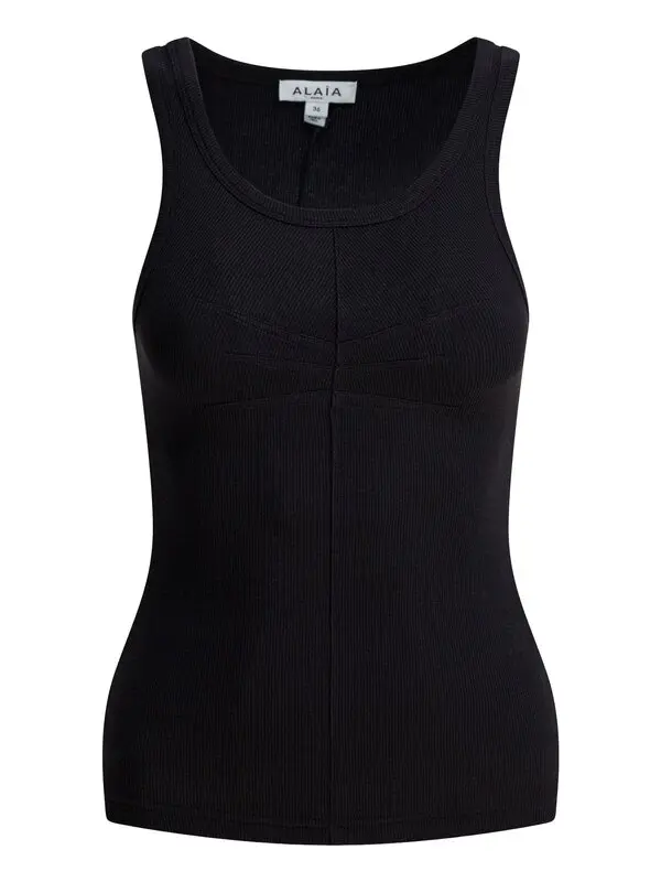 Alaïa Cotton Jersey Tank Top - Black