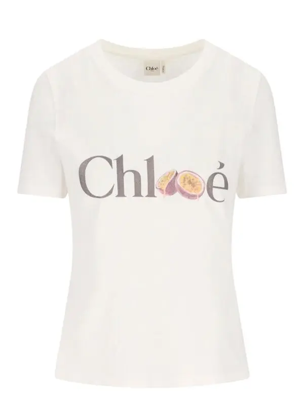 Chloé Cotton T-shirt With Logo - White
