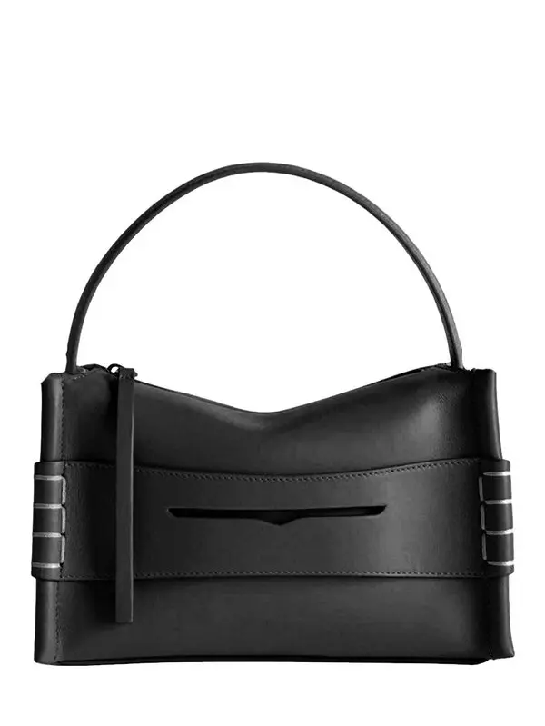 JW Anderson Leather Loafer Bag With Logo - Black