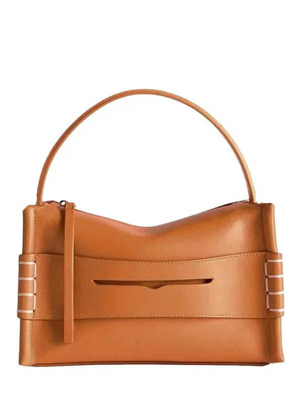 JW Anderson Small Leather Loafer Bag - Marrone
