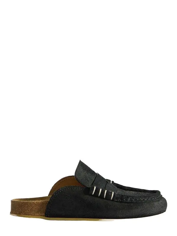 JW Anderson Suede Mule Loafers - Black
