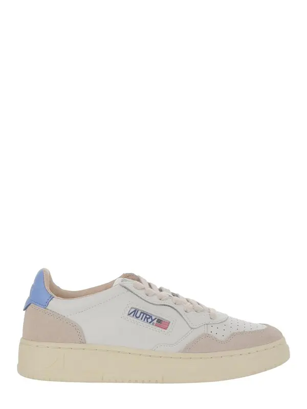 AUTRY Low Medalist Leather Sneakers - Light Blue