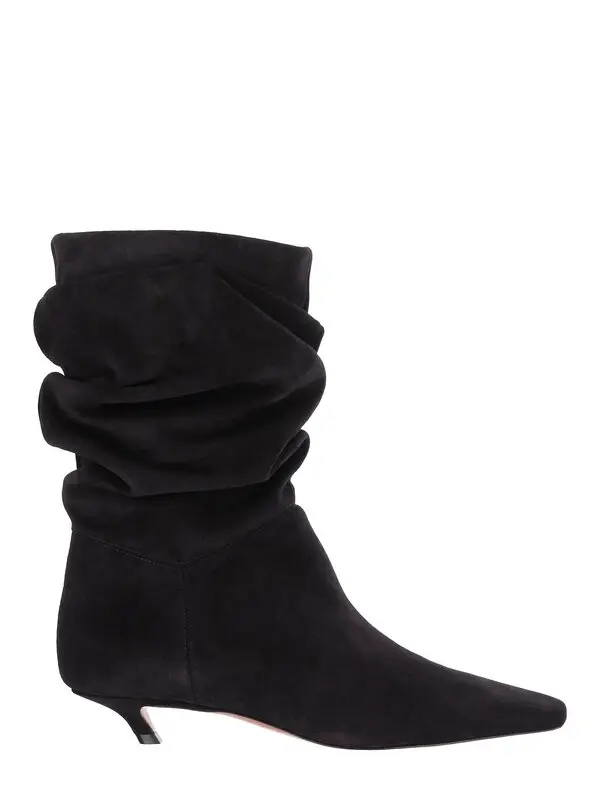 Amina Muaddi Jamie Suede Boots - Black