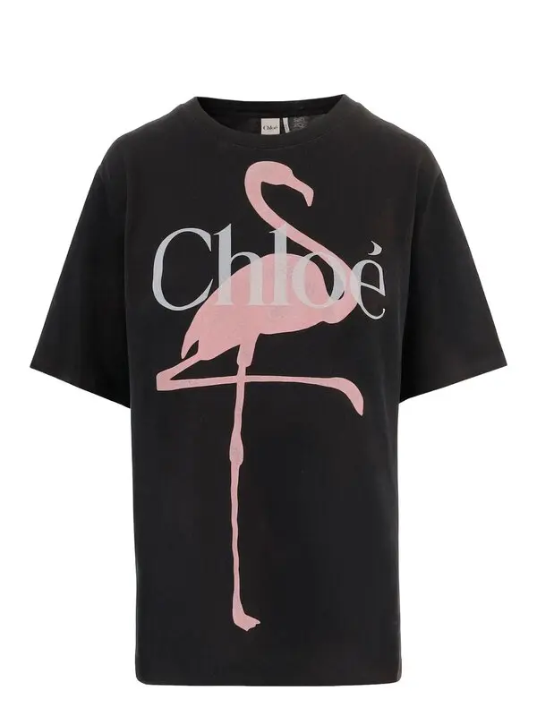 Chloé Cotton T-shirt With Logo - Black