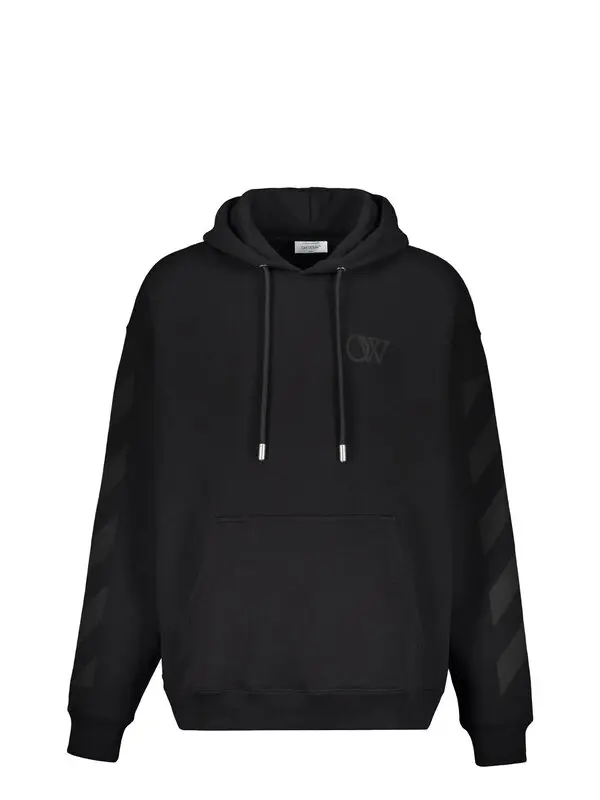Off White Hooded Sweatshirt - Black