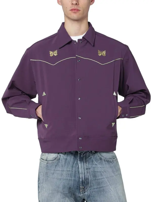 Needles Shirt With Yellow Embroidery - Purple