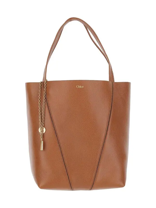 Chloé Spin Leather Tote Bag - Brown