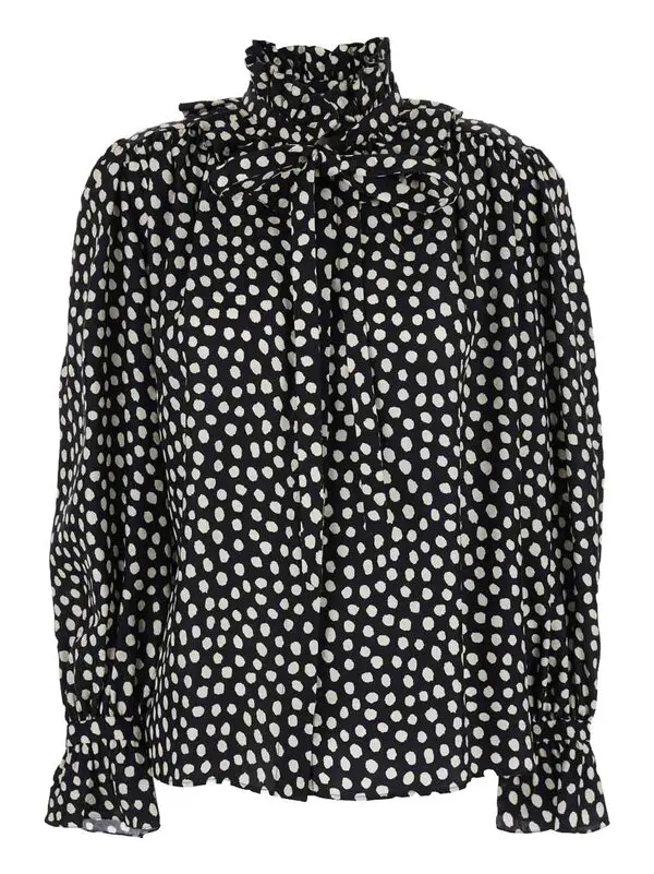 Chloé Silk Polka Dot Shirt - Black