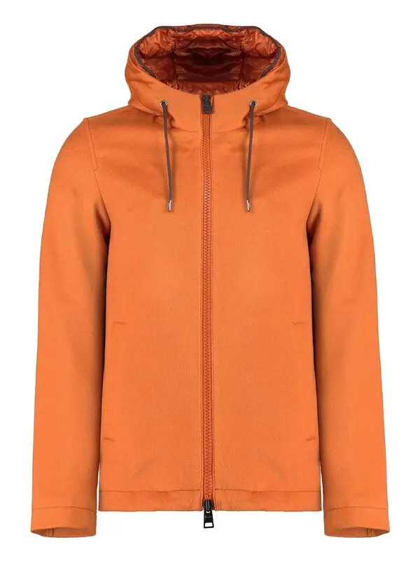 Herno C Mere Cashmere Hooded Jacket - Orange
