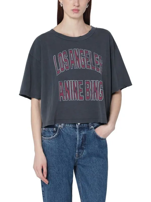 ANINE BING Washed Cropped T-shirt - Black