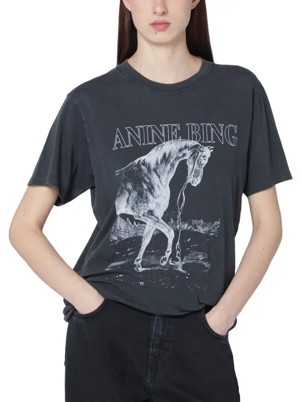 ANINE BING Washed Lili T-shirt - Black