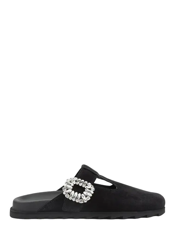 ROGER VIVIER Suede Slidy Viv Mule - Black