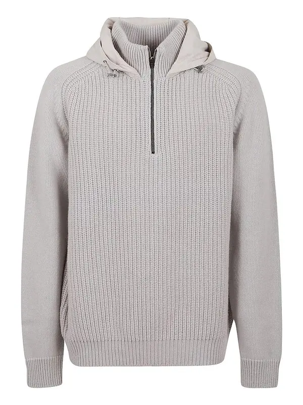 Herno Hooded Wool Sweater - Gray