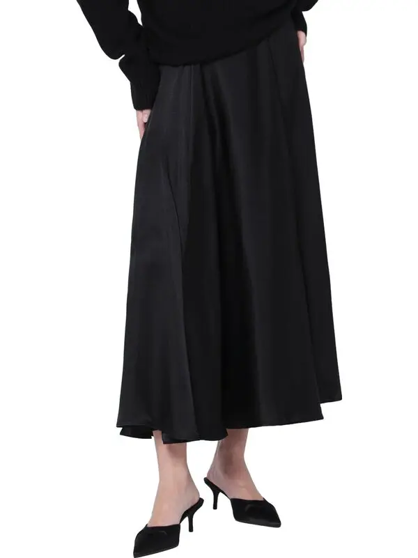 ANINE BING Christina Silk Blend Midi Skirt - Black
