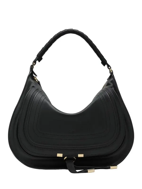 Chloé Small Marcie Leather Shoulder Bag - Black