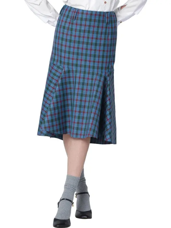 NAMACHEKO Checked Virgin Wool-blend Skirt - Multicolor