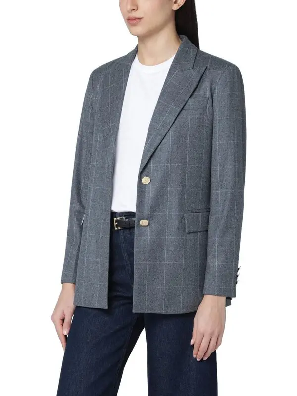 V ITO VI Single-breasted Wool Jacket - Grey