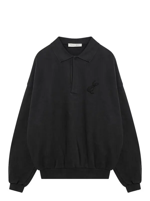 Fear Of God Washed Polo Sweatshirt - Black