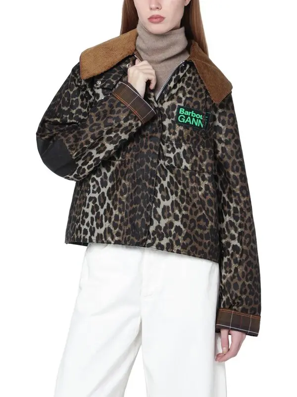 BARBOUR X GANNI Leopard Waxed Windbreaker - Print