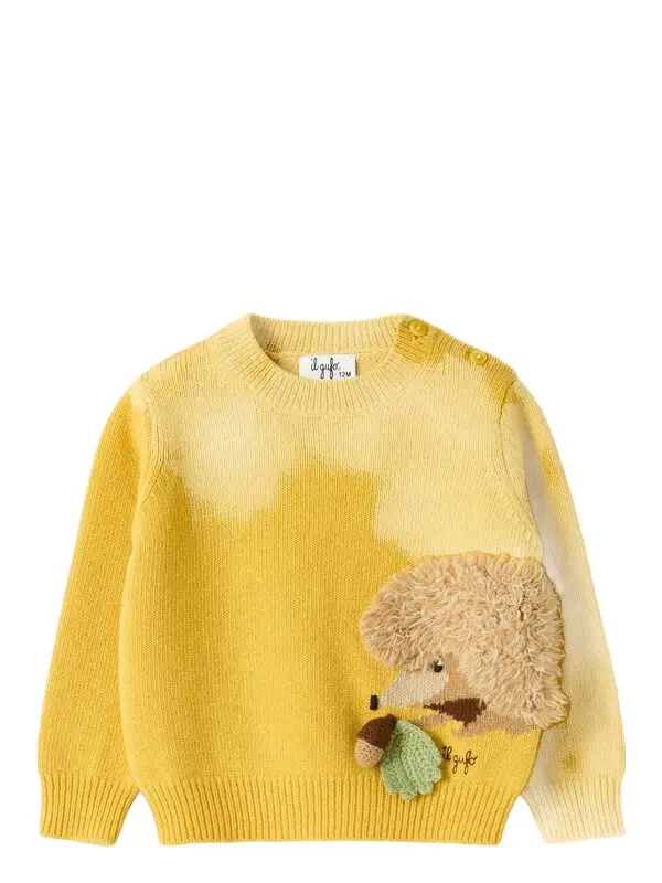 IL GUFO Wool Sweater With Intarsia - Yellow