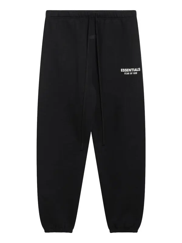 Fear Of God Washed Jogging Pants With Logo Print - Black