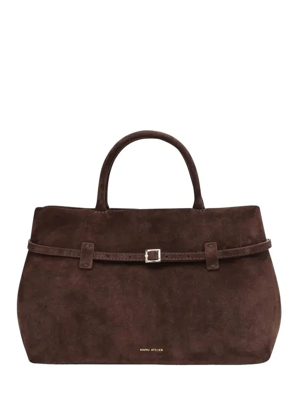 Manu Atelier Le Cambon 35 Suede Bag - Brown
