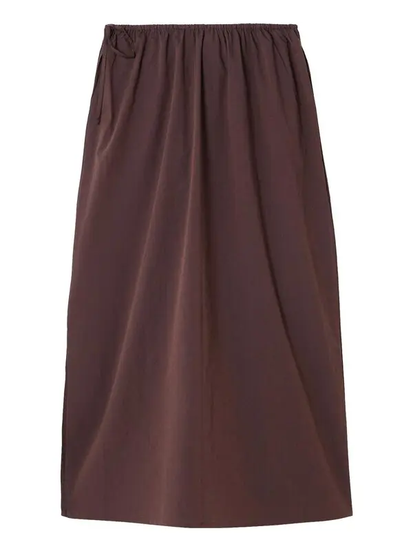DEIJI STUDIOS Organic Cotton-poplin Midi Skirt - Brown