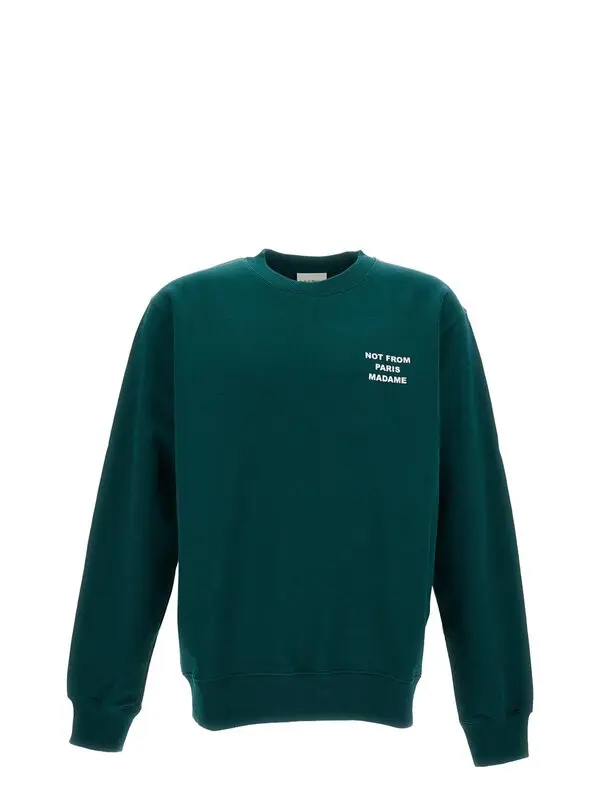 Drole De Monsieur Slogan Crewneck Sweatshirt - Green