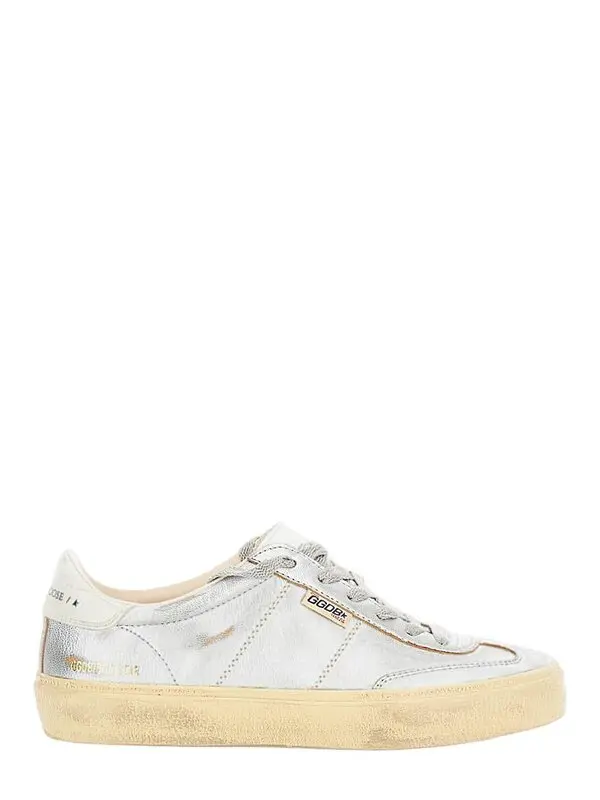 GOLDEN GOOSE Laminated Leather Sneakers - Silver