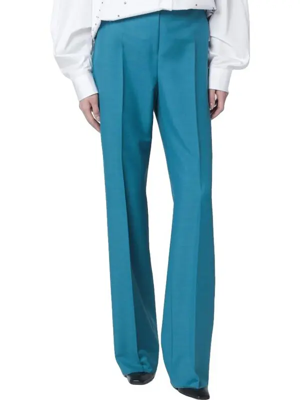 Max Mara Wool And Silk-blend Trousers - Light Blue