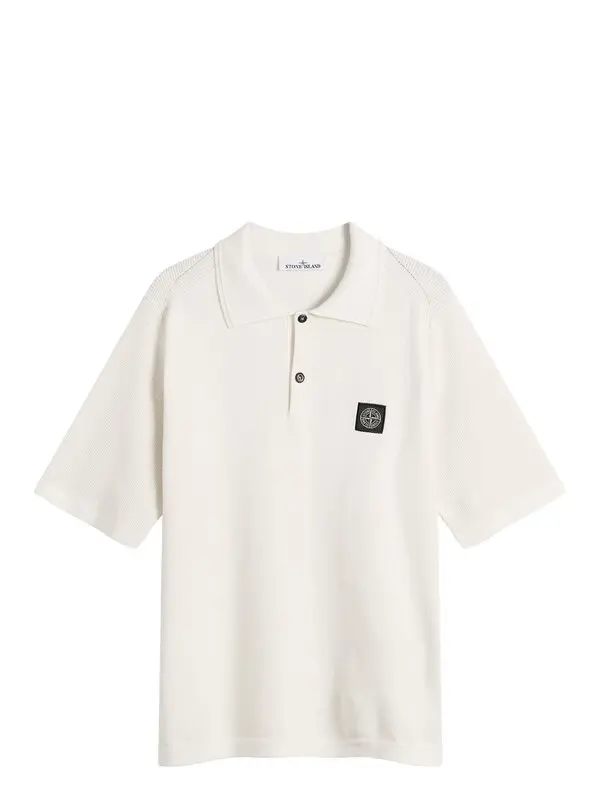 Stone Island Micro Stitch Knit Polo - Ivory