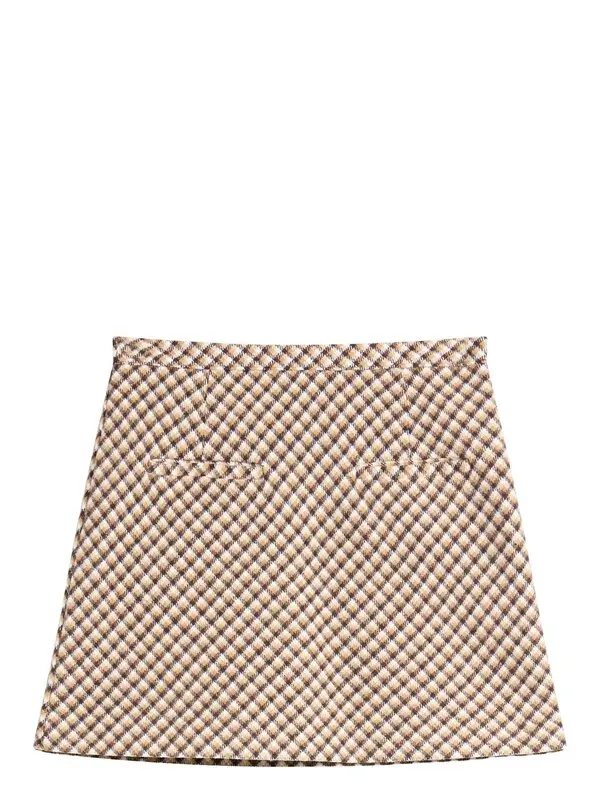 HOUSE OF SUNNY Retro Blanket Mini Skirt - Blonde Multi